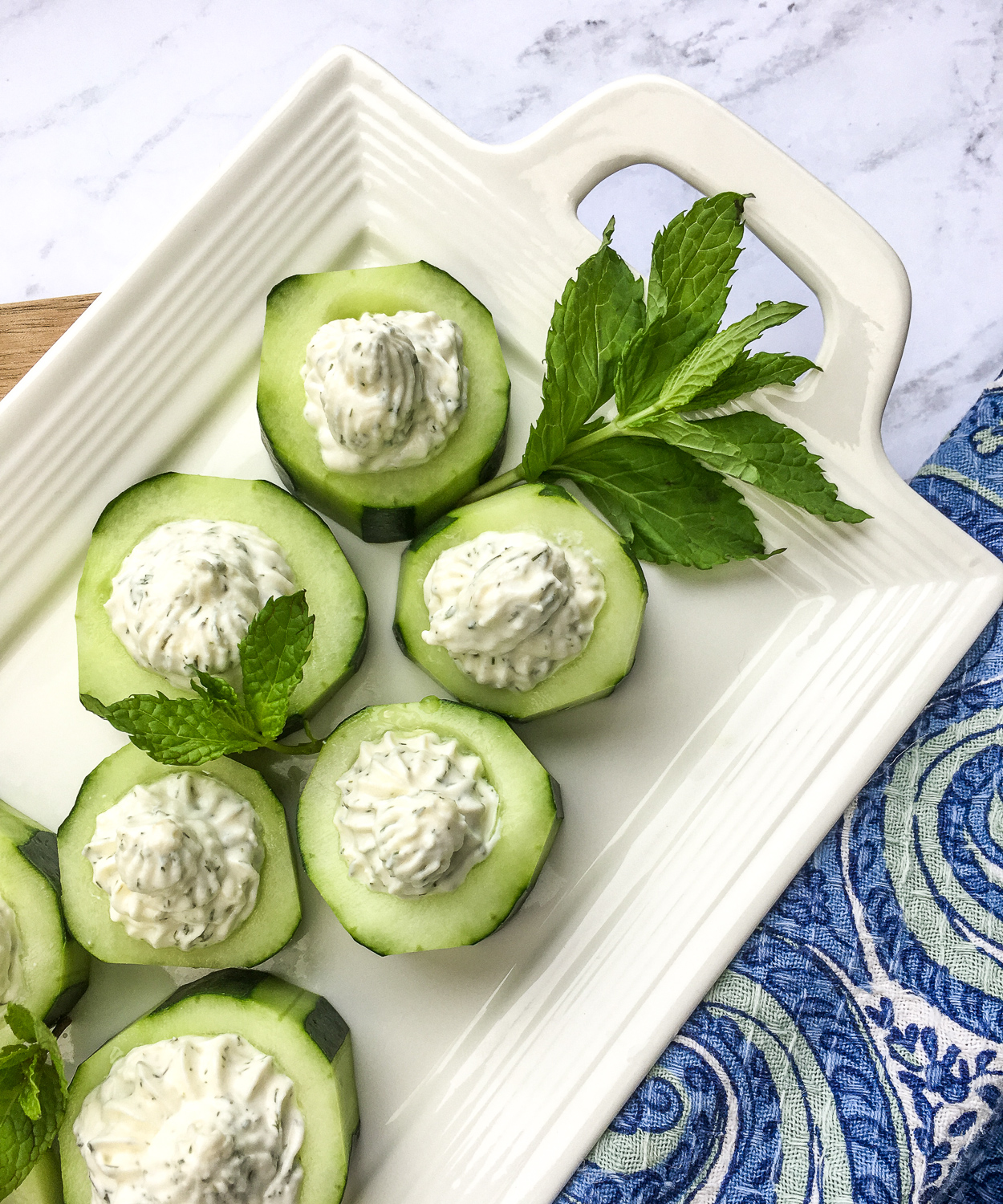 Stuffed Cucumbers with Feta and Dill - Kitchen Mixin